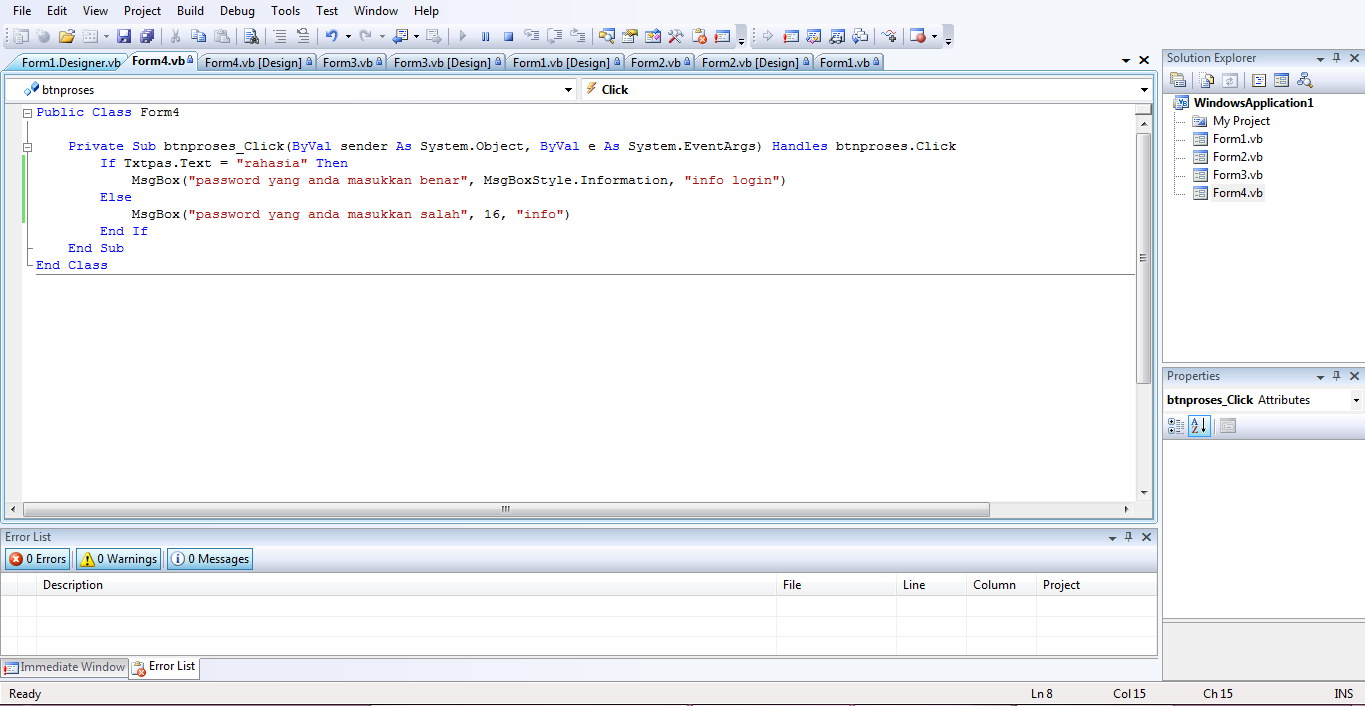 PERKENALAN DAN PERKEMBANGAN VISUAL BASIC 2008: LOOPING (PERULANGAN)