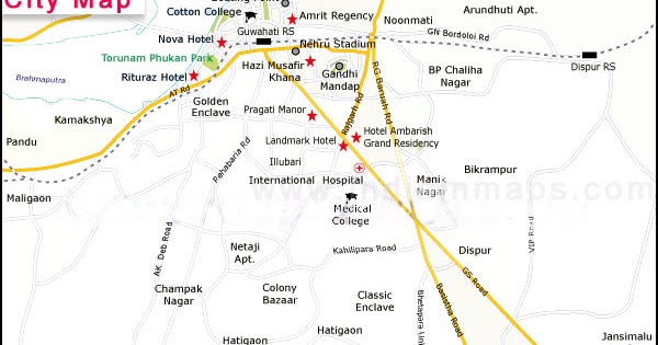 India In Maps: Guwahati City Map