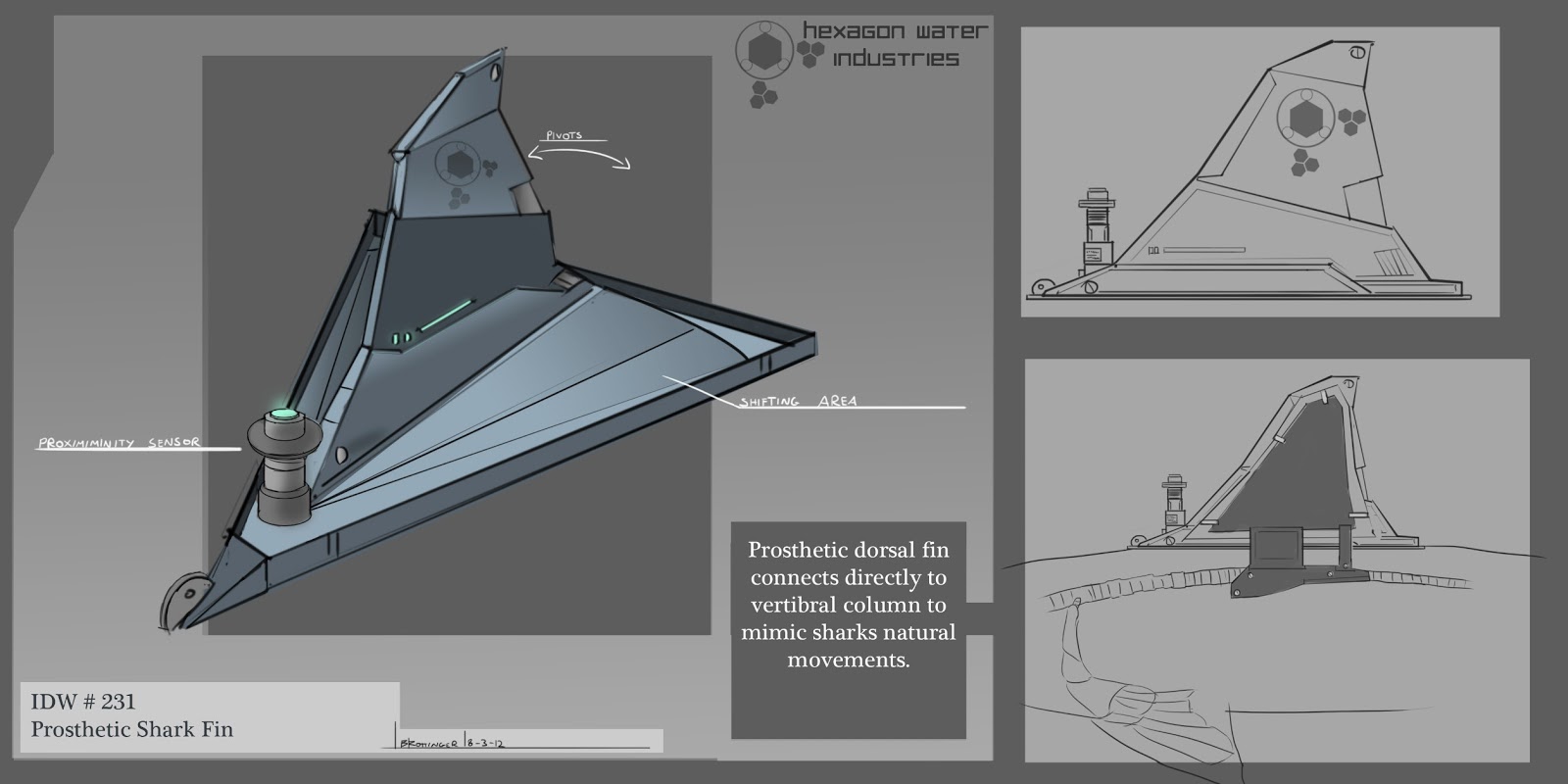 Blake-Rottinger-Art: Prosthetic Shark Fin Design