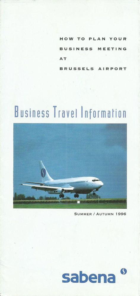 Airline memorabilia: Sabena "Business Travel Information" (1996)