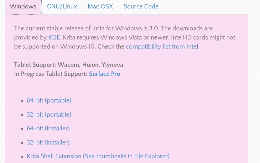 Krita windows - gulurogue