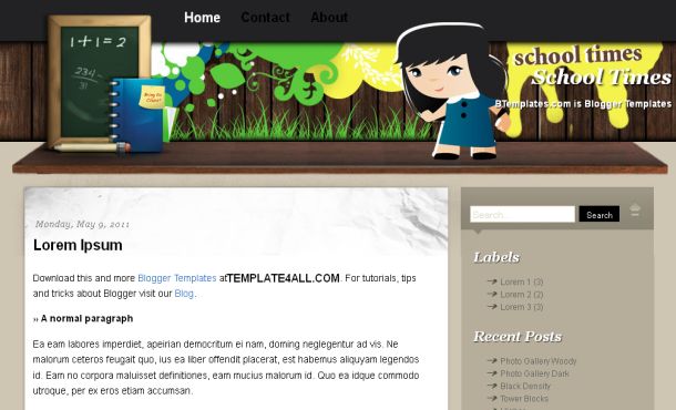 School Education Wood Blogger Layout Download