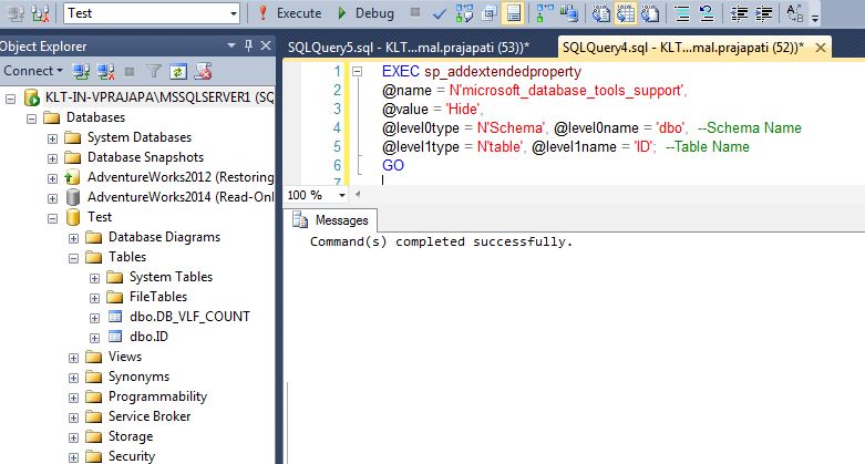 SQL/NoSQL Public Diary: How to Hide SQL Server table, view and stored ...
