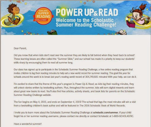 Ms. Feinman's Class at Dora Moore: Power Up and Read Scholastic Summer ...
