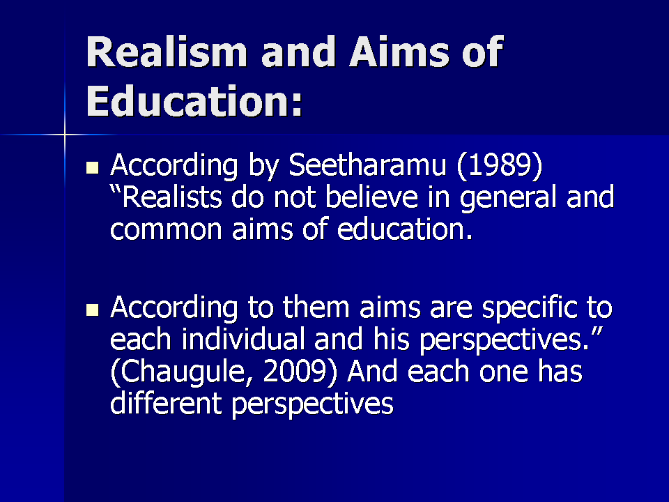 Realism and Method of Instruction in Higher Education: Realism and Aims ...