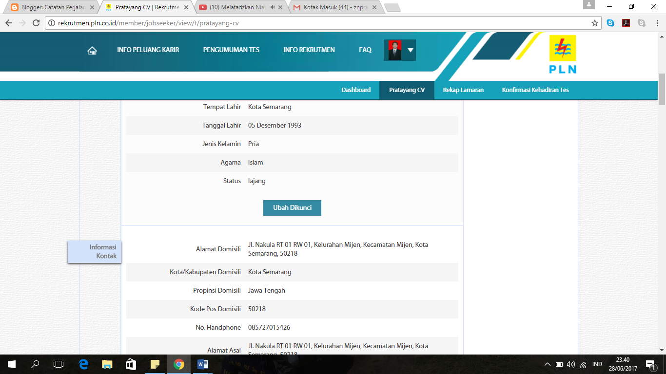 Rekrutmen PLN – 1/8 Seleksi Online