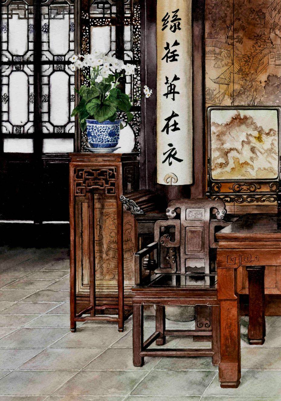 Xi GUO ~ Watercolor | Catherine La Rose ~ The Poet of Painting