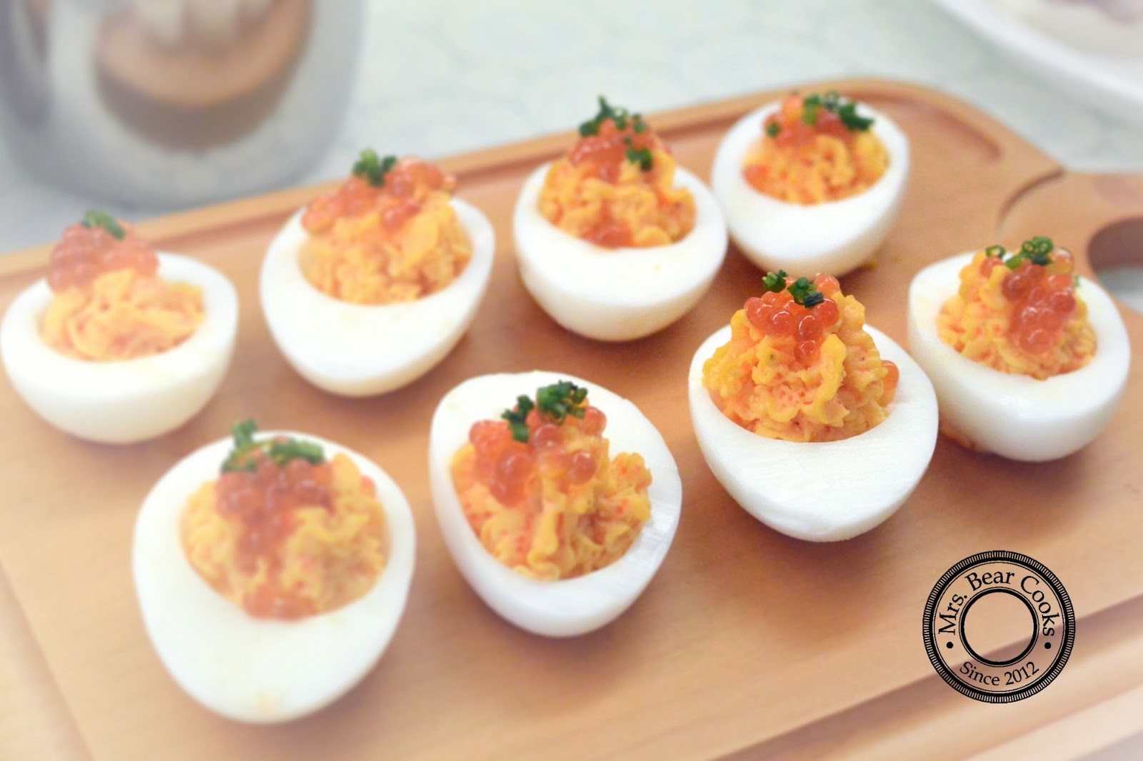 Mrs. Bear Cooks: Triple Deviled Eggs