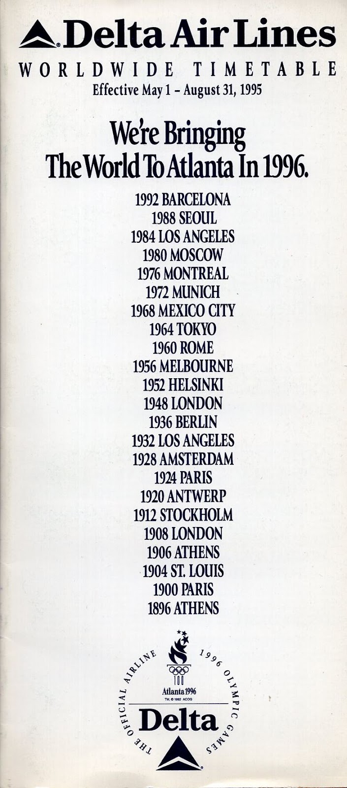 Airline memorabilia: Delta (1995)