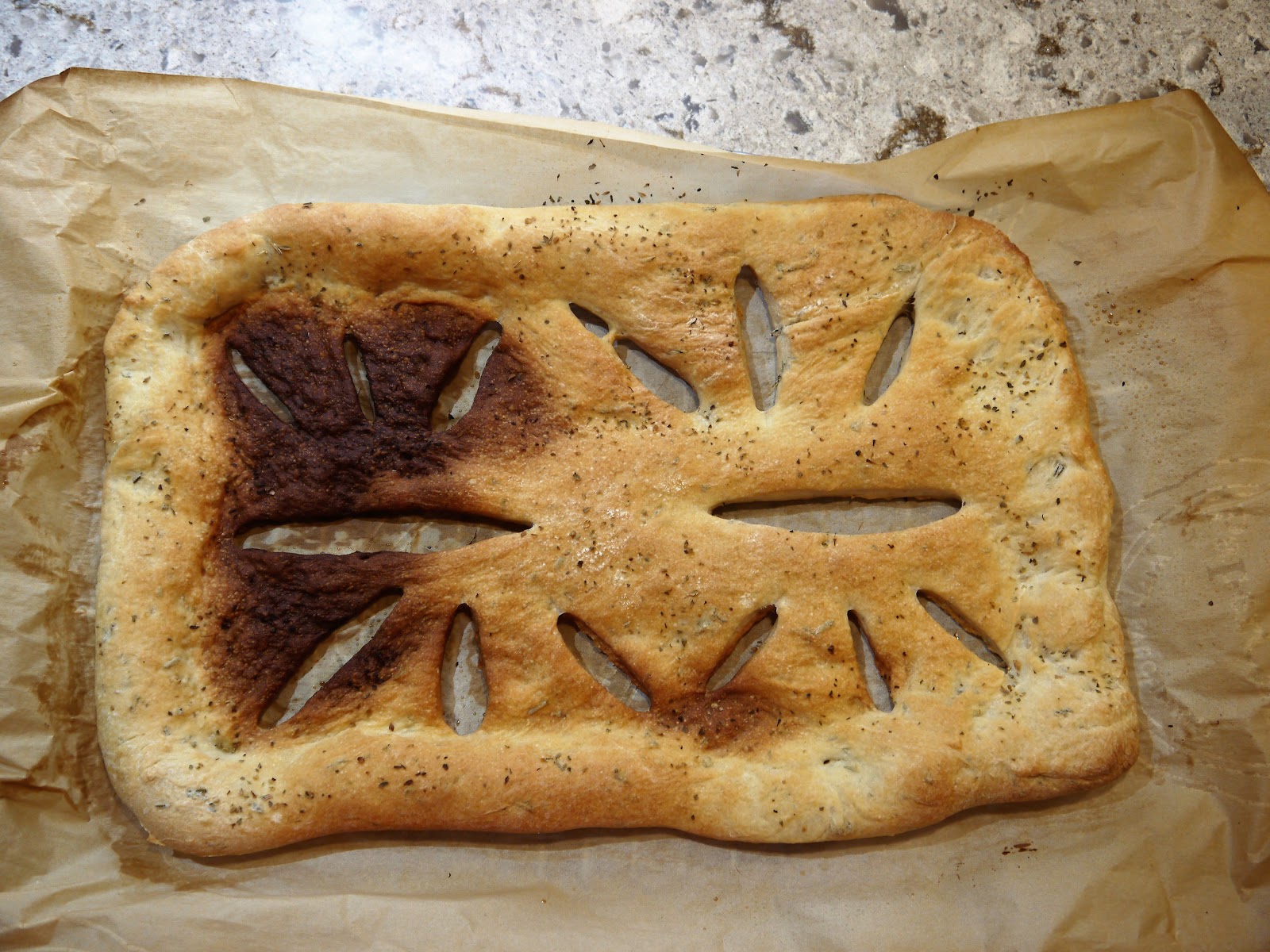 Clockwatching Tart: Fougasse - Herbed Bread
