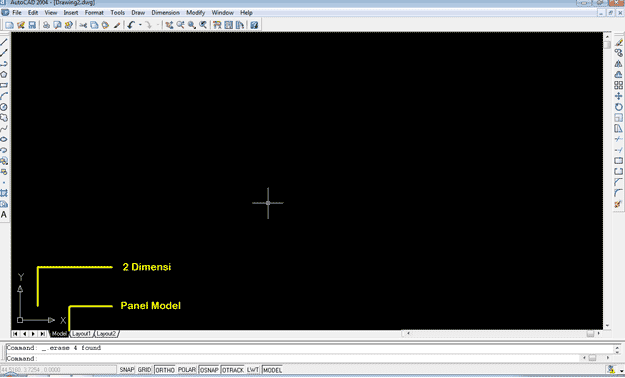 Dasar Menggunakan Panel Model - Autocad Tutorial Modeling 2D 3D