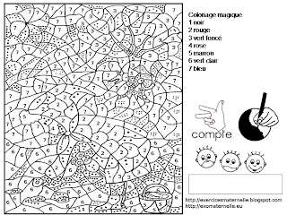 Maternelle: Coloriage magique : le petit chaperon rouge
