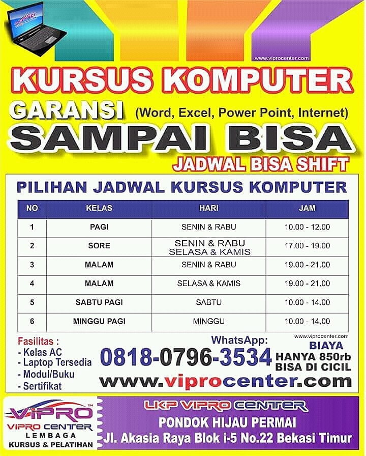 Tempat Kursus Komputer MS Office di Bekasi Hub 081807963534 hanya di ... Tempat Kursus Komputer MS Office di Bekasi Hub 081807963534 hanya di ...