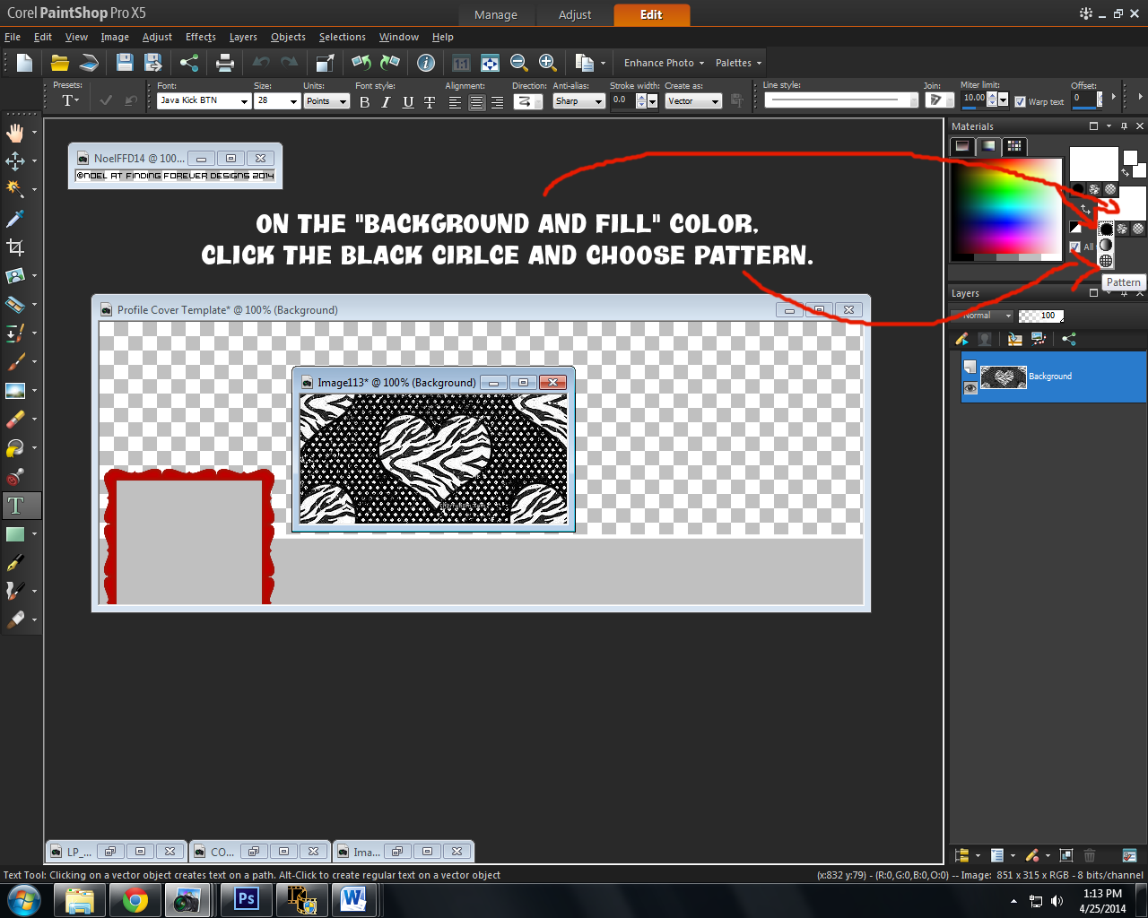 Finding Forever Designs: Fill Pattern Tutorial -- Paint Shop Pro