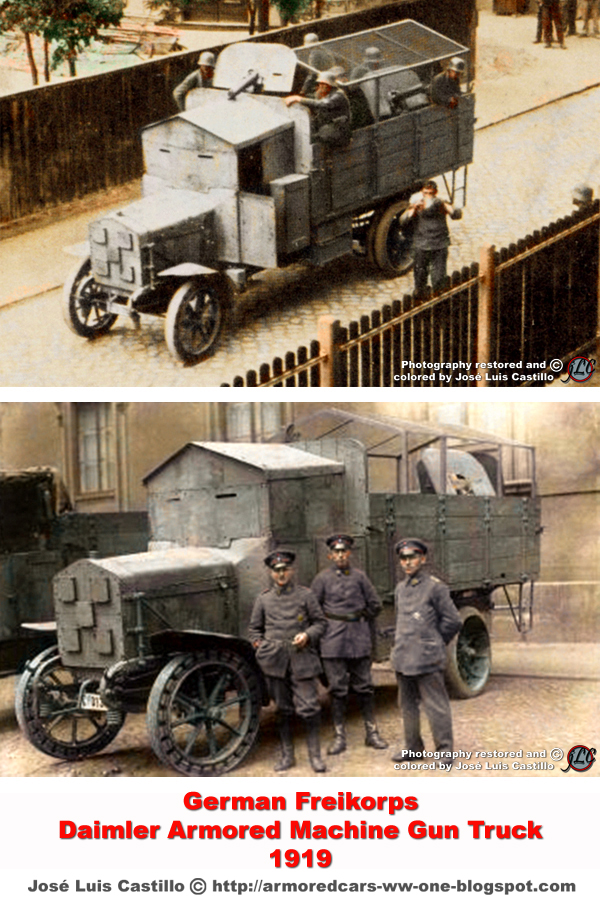 Armored Cars in the WWI: German Freikorps Daimler Armored Machine Gun ...