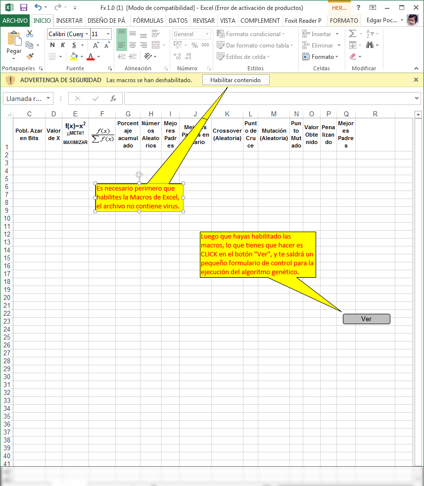 Algoritmos Genéticos - Programación Excel: Un Algoritmo Genetico ...
