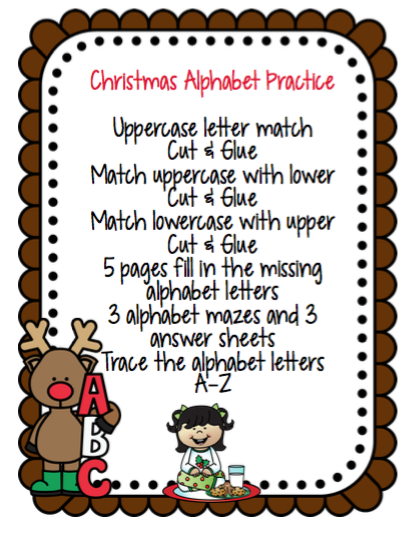 Christmas Alphabet Practice ~ Preschool Printables