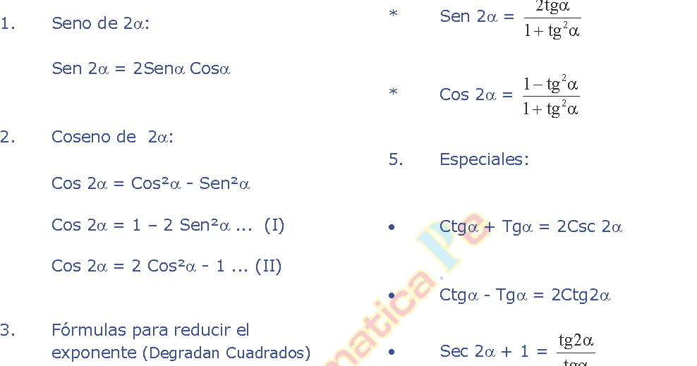 FUNCIONES TRIGONOMÉTRICAS DEL ARCO DOBLE Y MITAD PROBLEMAS RESUELTOS
