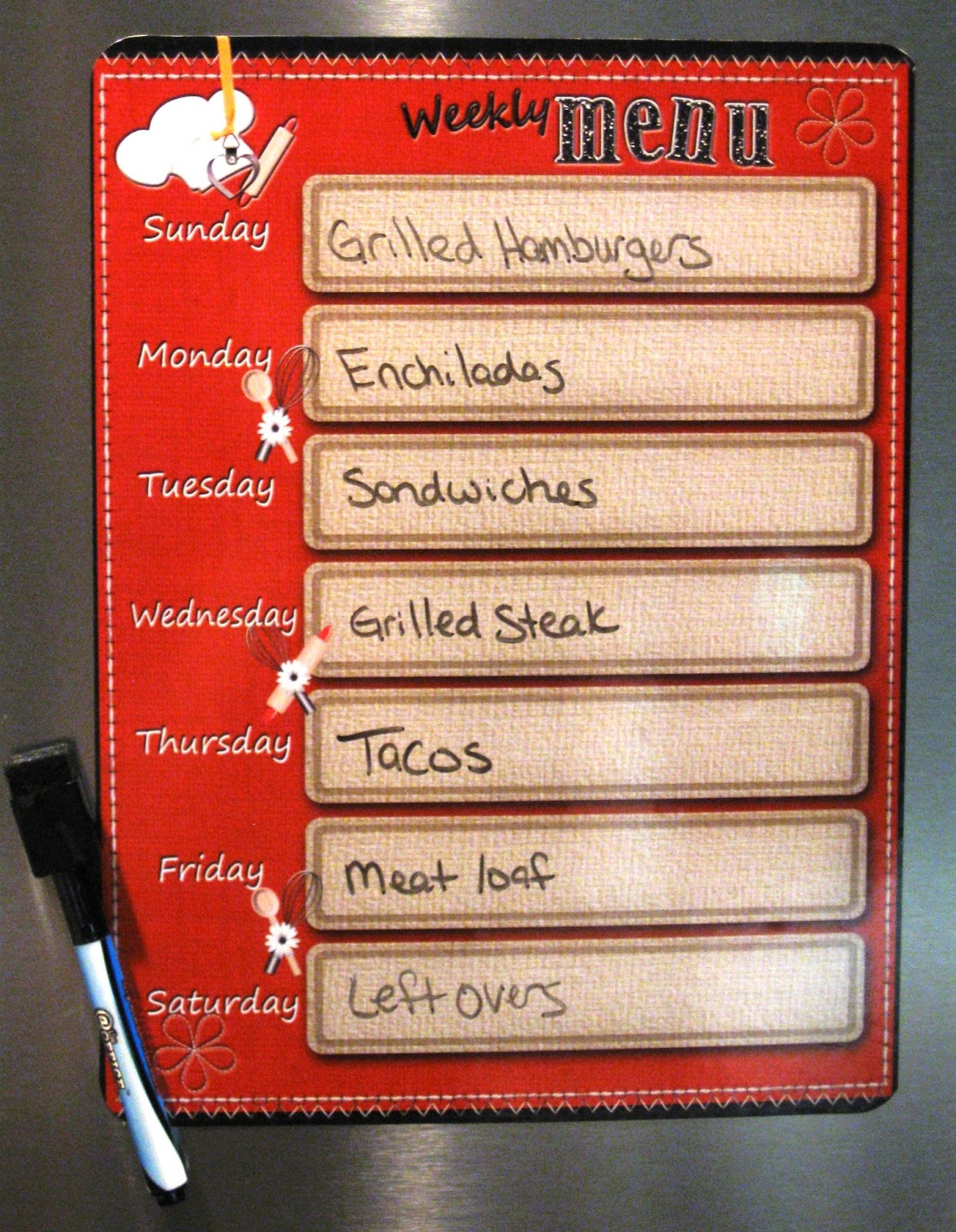 Dippity Dot: Kitchen Series - Weekly Menu Boards