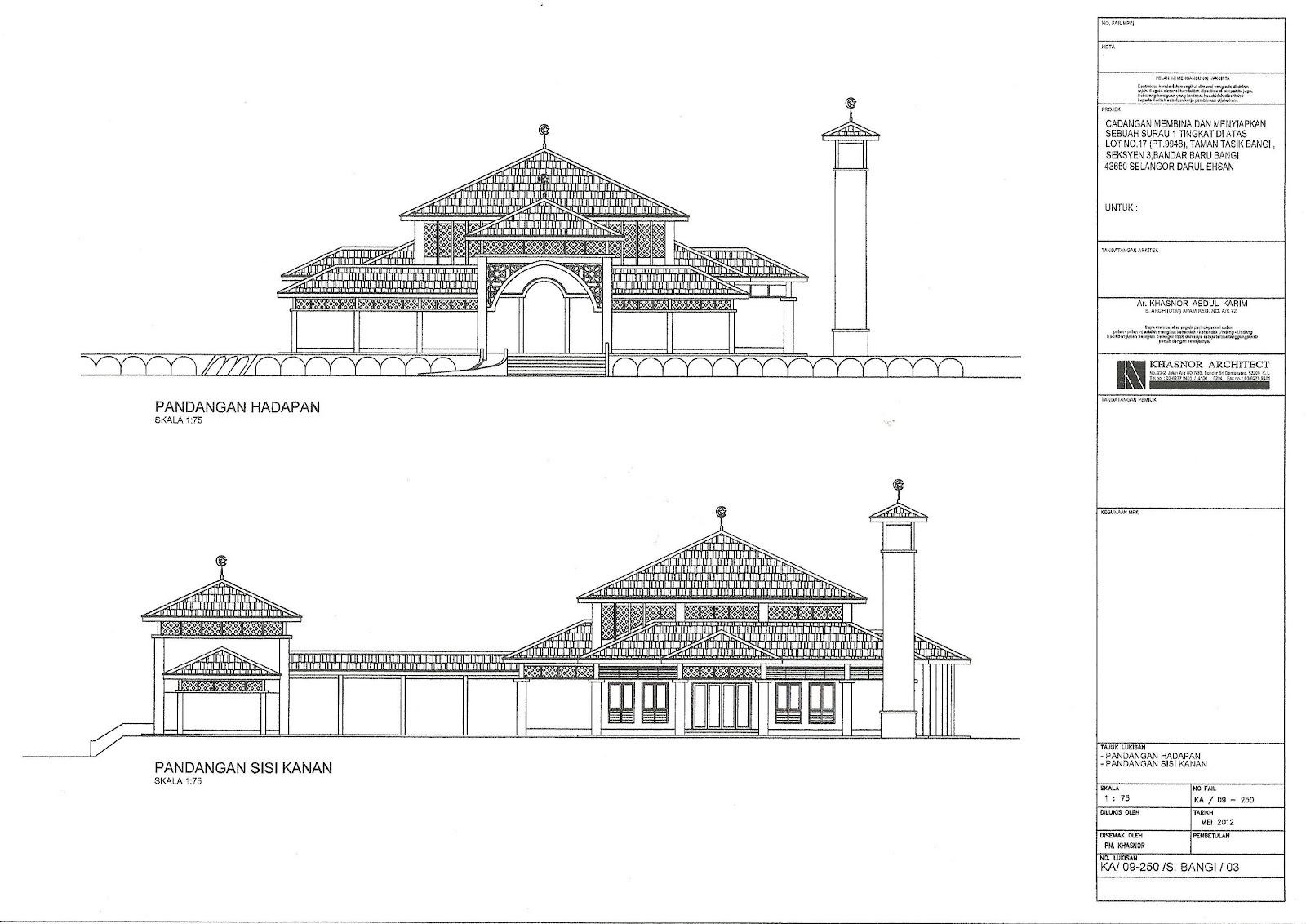 Penduduk Taman Tasik Bangi 3: PELAN SURAU TETAP (REVISED)
