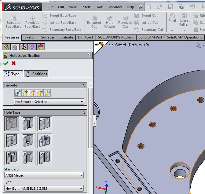 @iNSolid: การทำโปรแกรม CNC เจาะงาน จาก Hole Wizard by SOLIDWORKS + SOLIDCAM