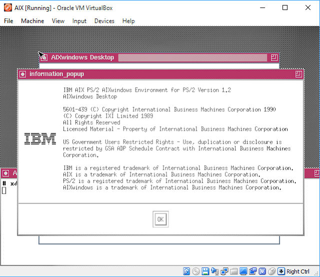 Running Aix X86 On Laptop Ibm Aix Ps 2 1 3 For Intel I386 In Virtual
