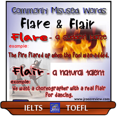 Flare vs Flair - Common Misused Words - Learn English with Pictures