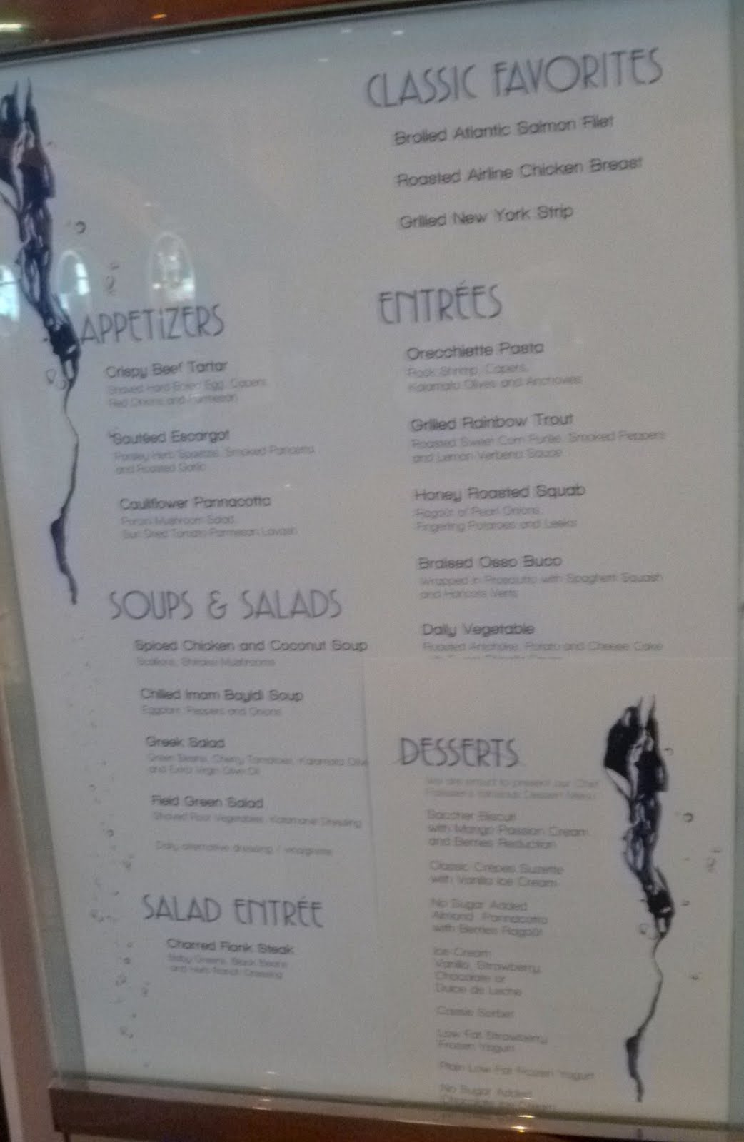 Transatlantic on Solstice from a Celebrity Newcomer: Blu menus