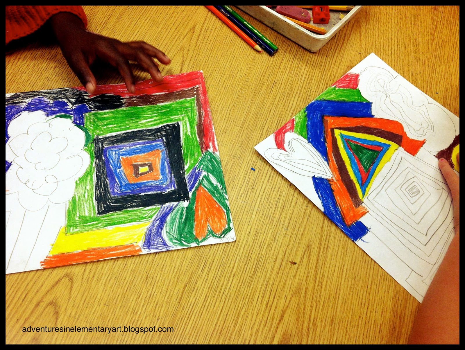 Adventures in Elementary Art!: Concentric Shapes - 2nd
