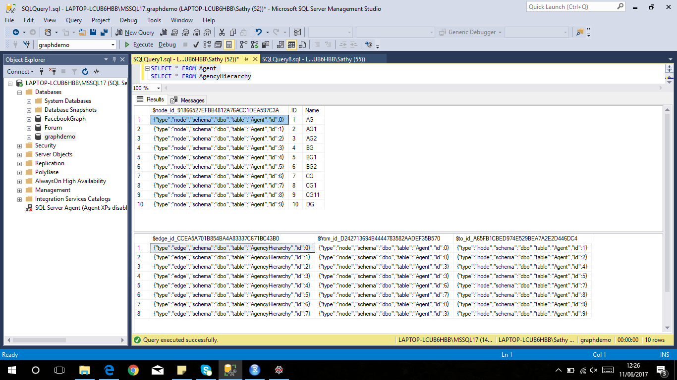 All about SQLServer: SQL Server 2017 - Graph tables