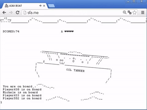 ASCII Art Boats: List of GIFs