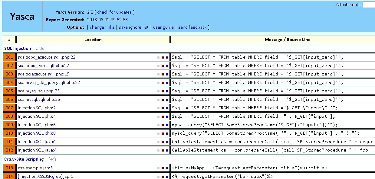 How to use YASCA static code analysis tool