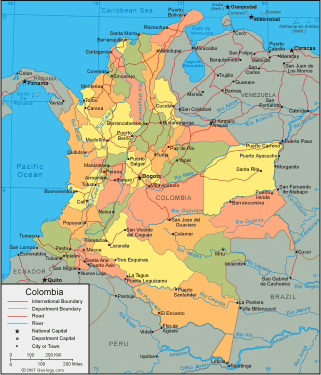 COLOMBIA - GEOGRAPHICAL MAPS OF COLOMBIA ~ Klima Naturali™