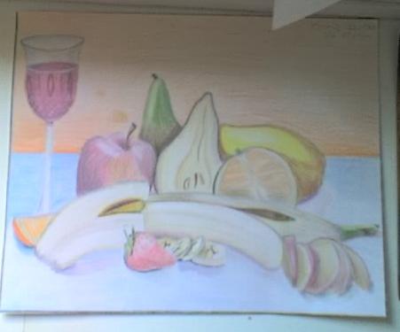 My artwork: Fruit Still Art GCSE Exam Piece
