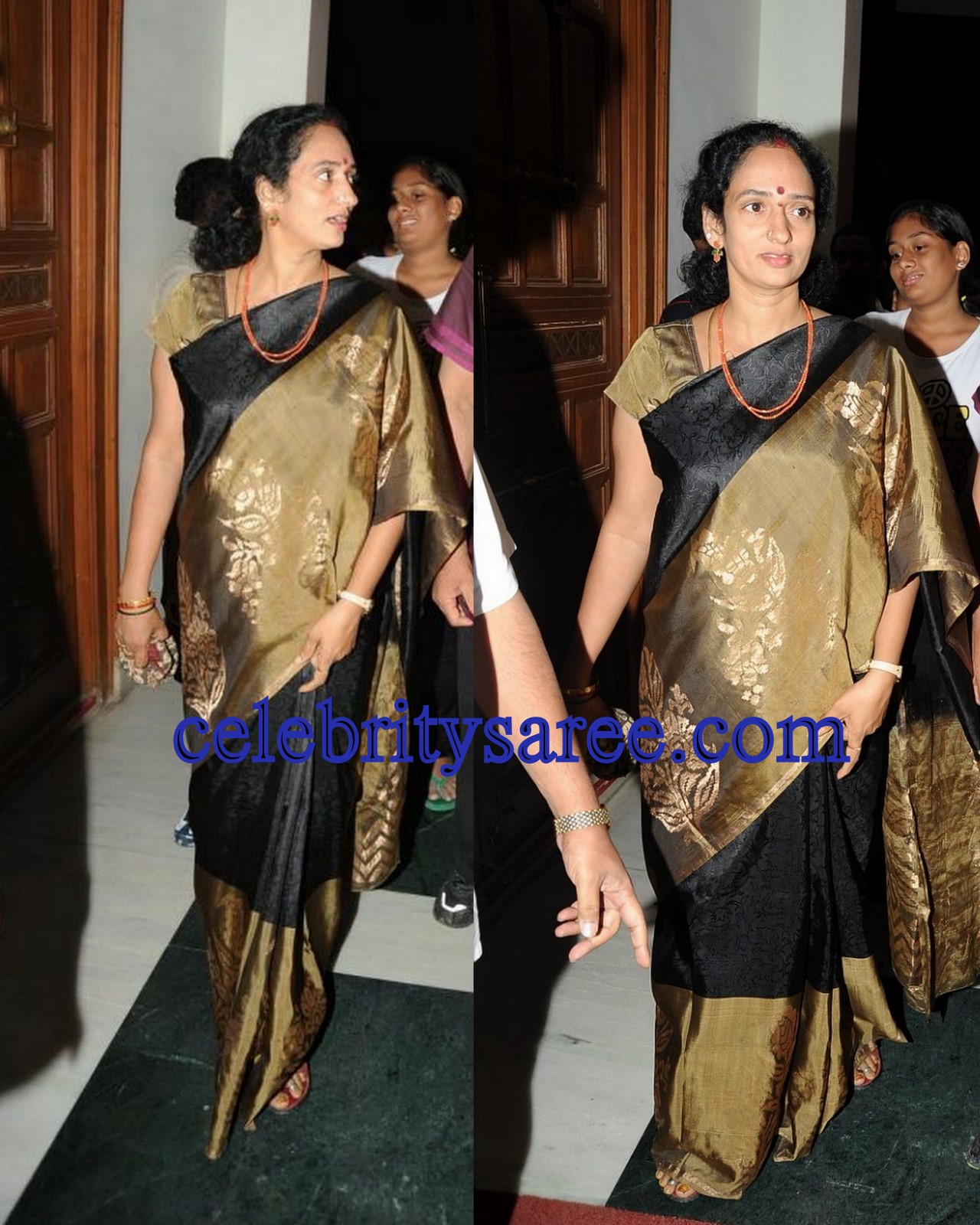 Shyamala Devi (Krishnam Raju wife) in Black Mysore Silk Sari - Saree ...