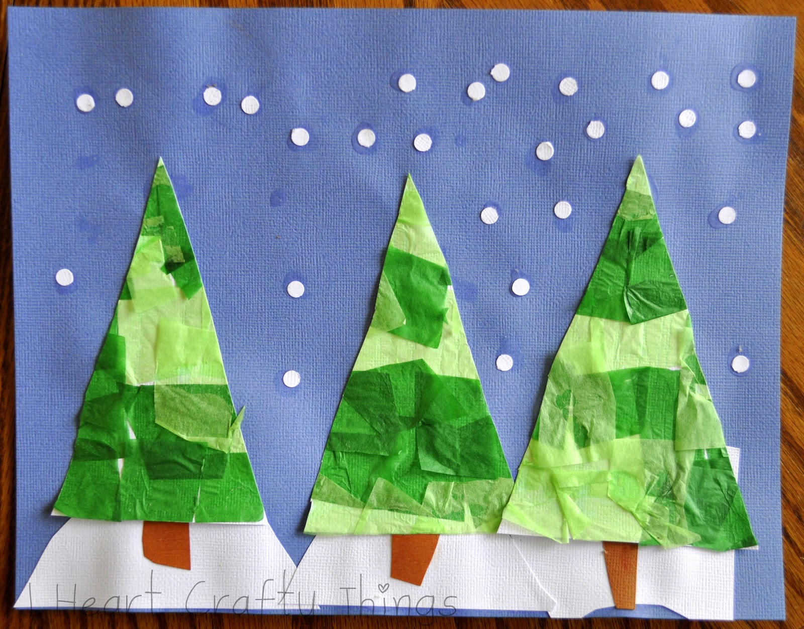Christmas Tree Winter Art - I Heart Crafty Things