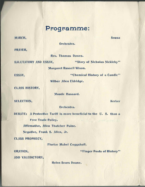 Heirlooms Reunited: 1900 Graduation Program of Brewster High School at ...