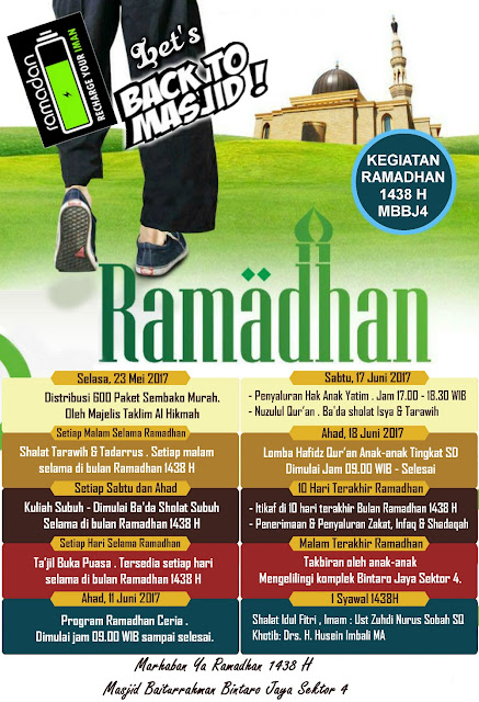 Kegiatan Ramadhan 1438 H Masjid Baiturrahman Bintaro Sektor 4 - Masjid ...