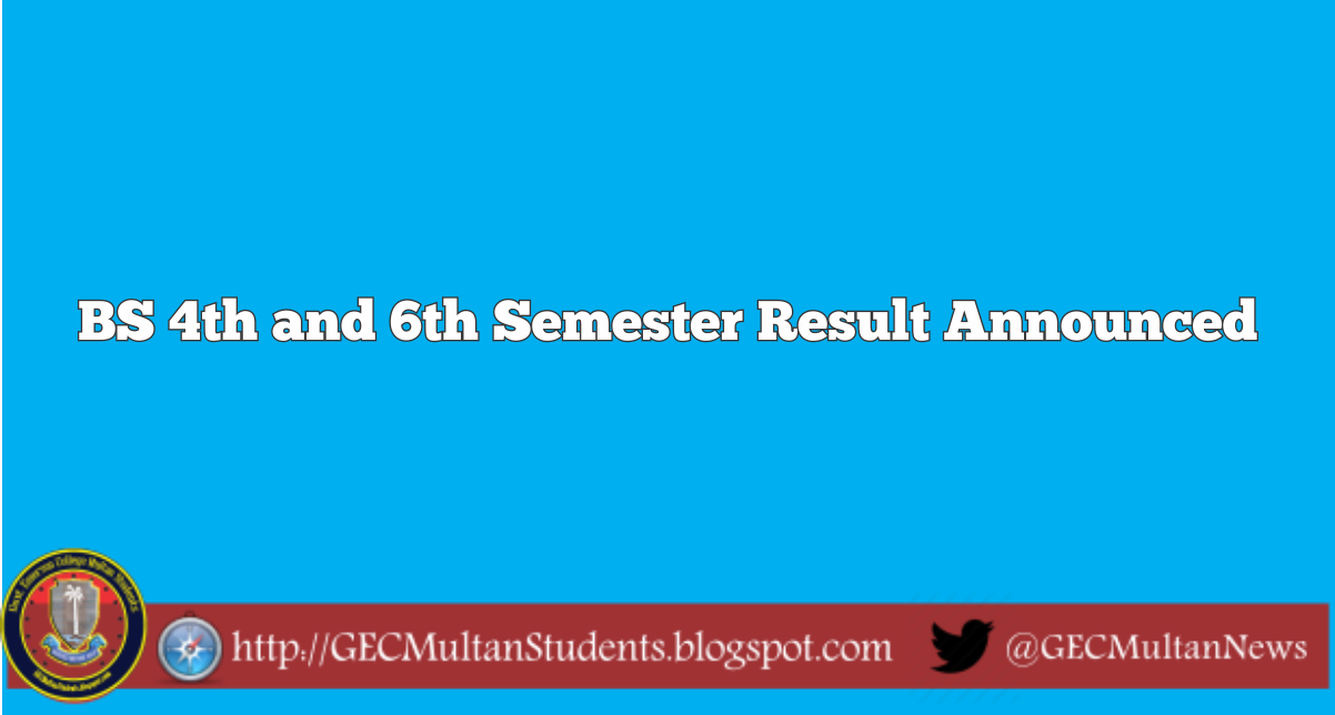 BS 4th and 6th Semester Result Announced by Govt Emerson College Multan ...