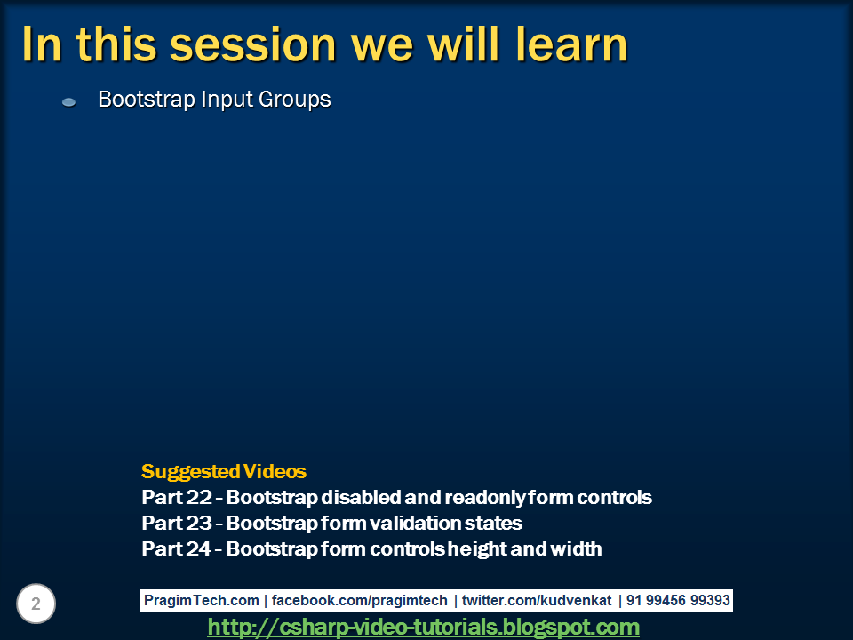 Sql server, .net and c# video tutorial: Bootstrap input groups