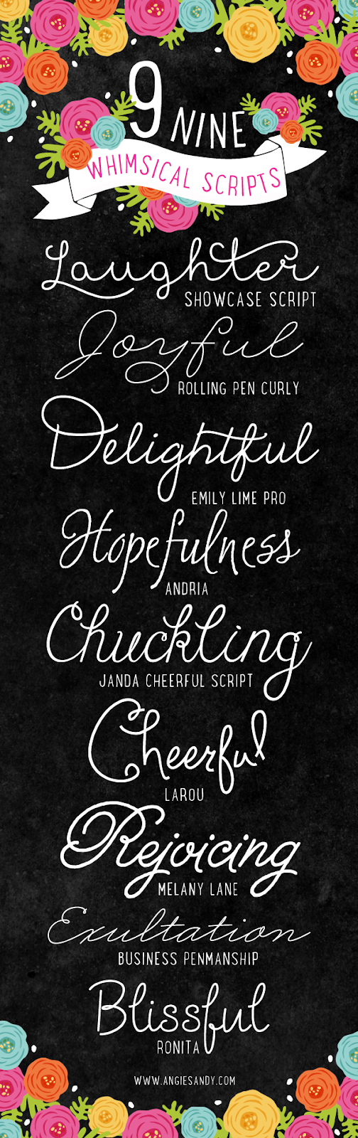 9 Whimsical Script Fonts | Angie Sandy Design + Illustration #fonts