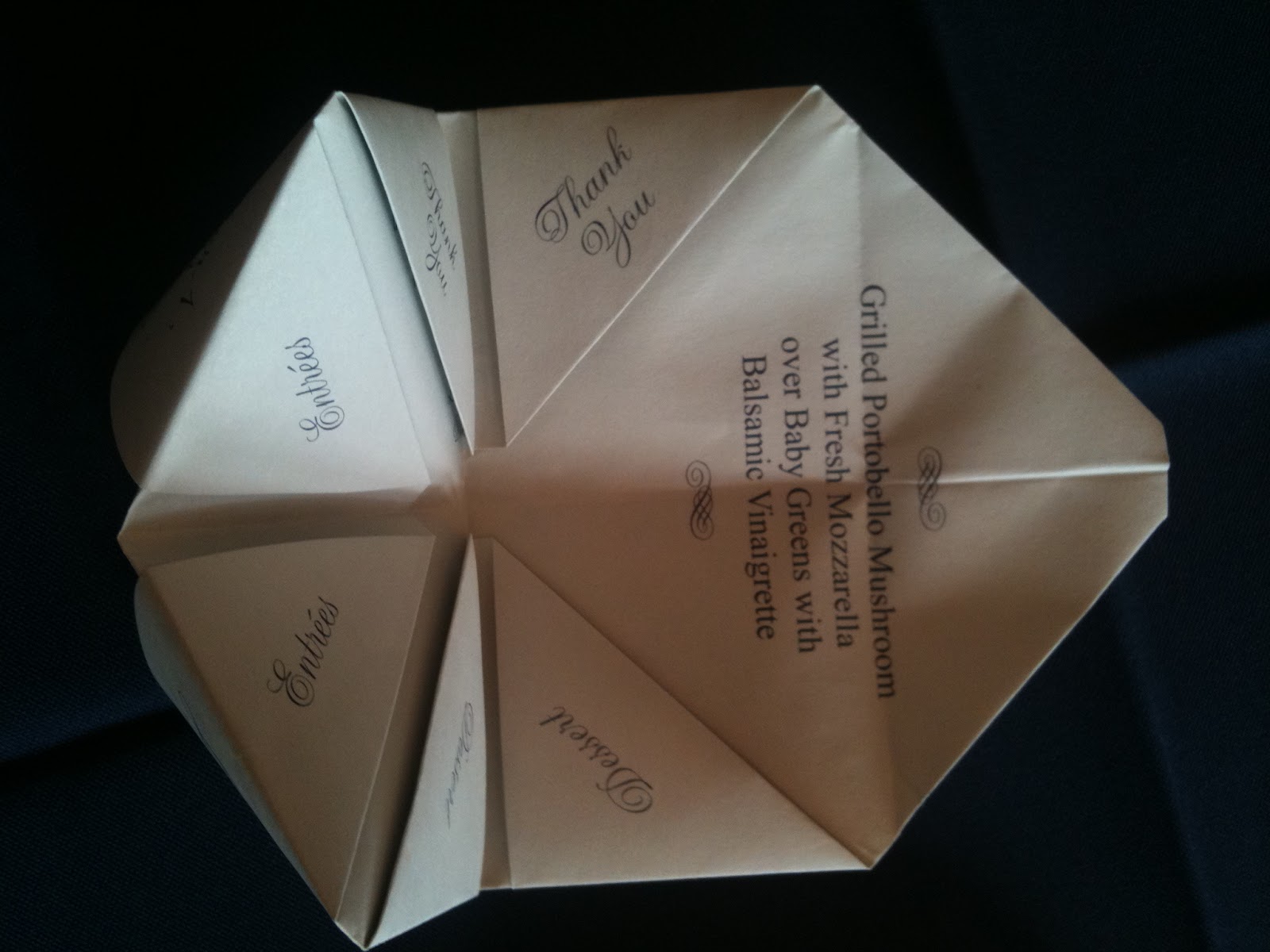 Lilies n Lace: Origami Menu Cards