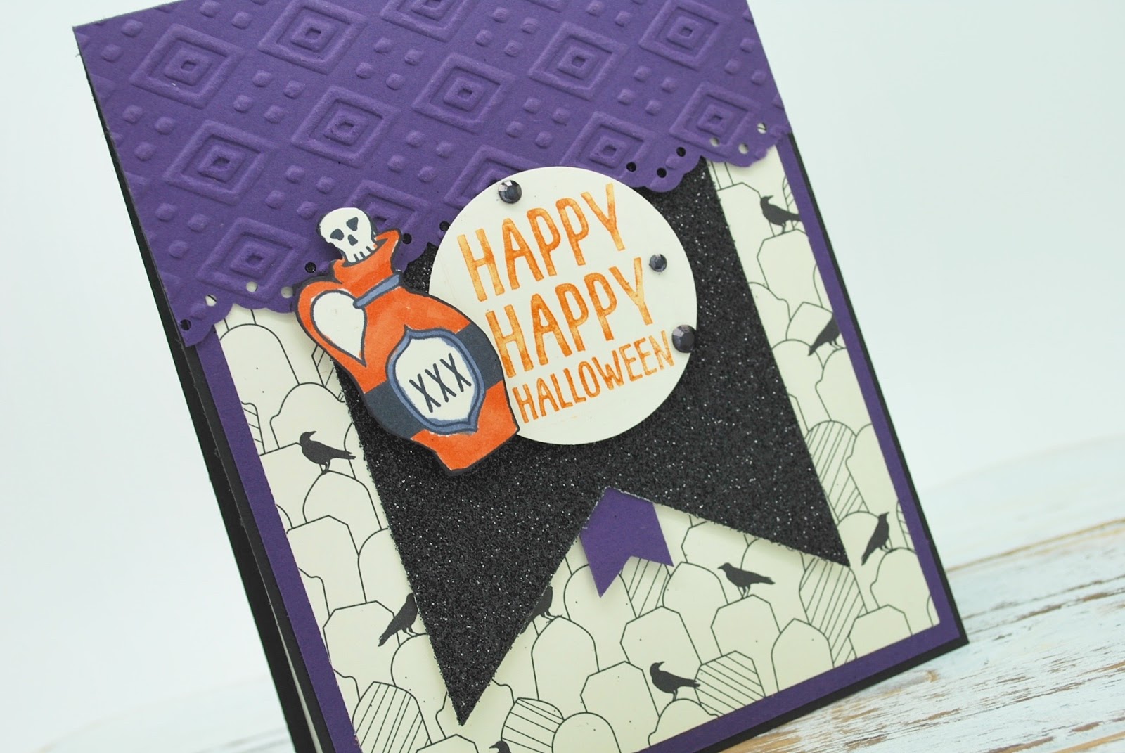 PinkBlingCrafter: A Happy Happy Halloween Card with a Video Tutorial