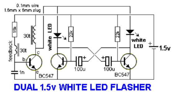 DUAL 3v WHITE LED FLASHER & DUAL 1v5 WHITE LED FLASHER | Electronic ...