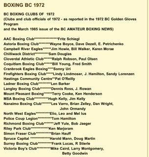 BOXING in BRITISH COLUMBIA, CANADA: THE COMPLETE BC BOXING STORY, 1939 ...