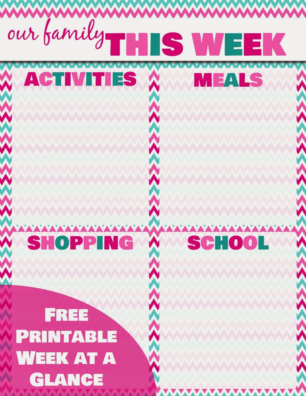 My Fashionable Designs: Free Printable: This Week Family Summary