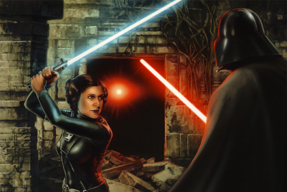 Darth Vader: darth vader combat princess leia a sable laser