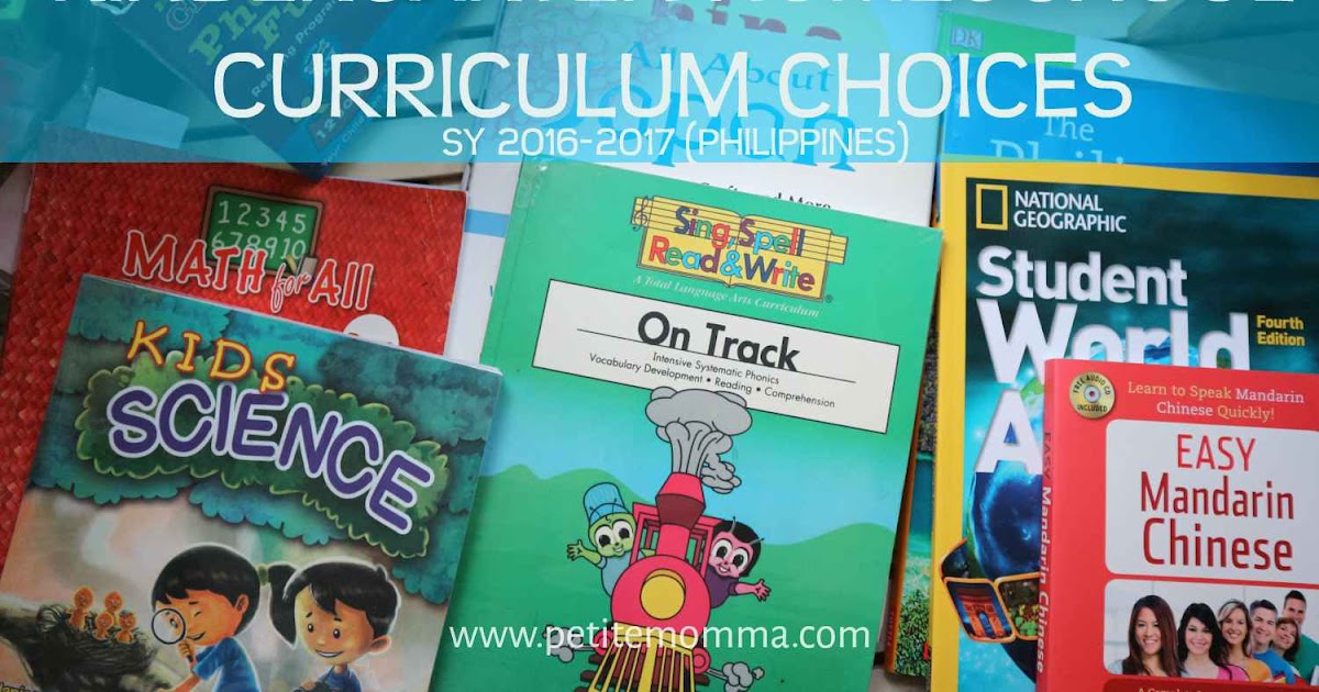 Kindergarten Homeschool Curriculum Choices SY 2016-17