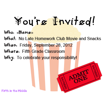 September No Late Homework Club | Fifth in the Middle
