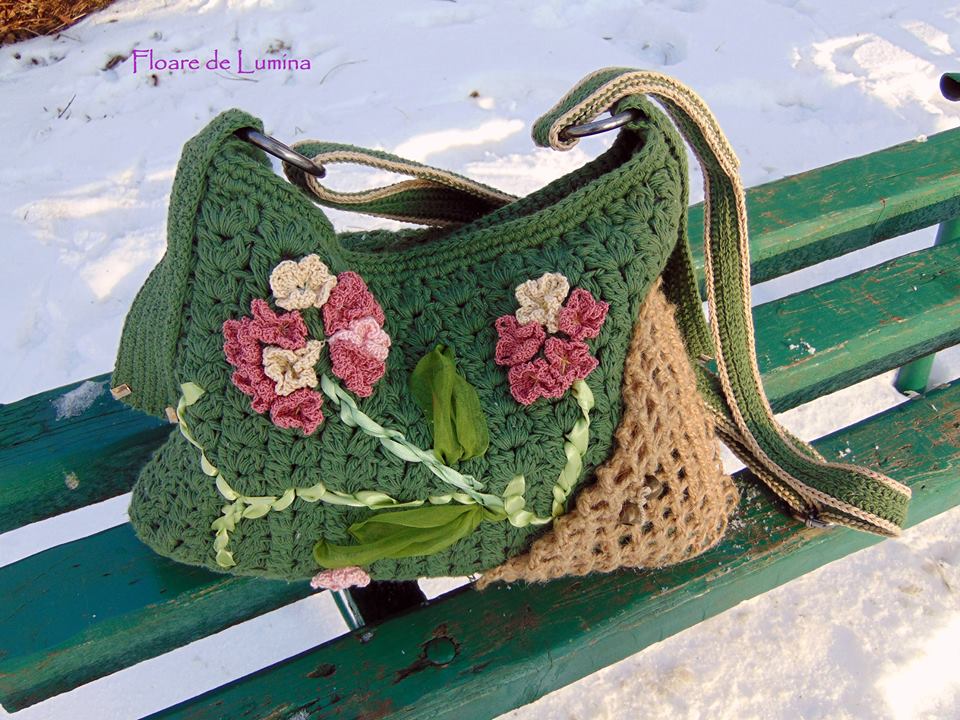 Floare de Lumina: genti crosetate manual - geanta handmade cu flori ...